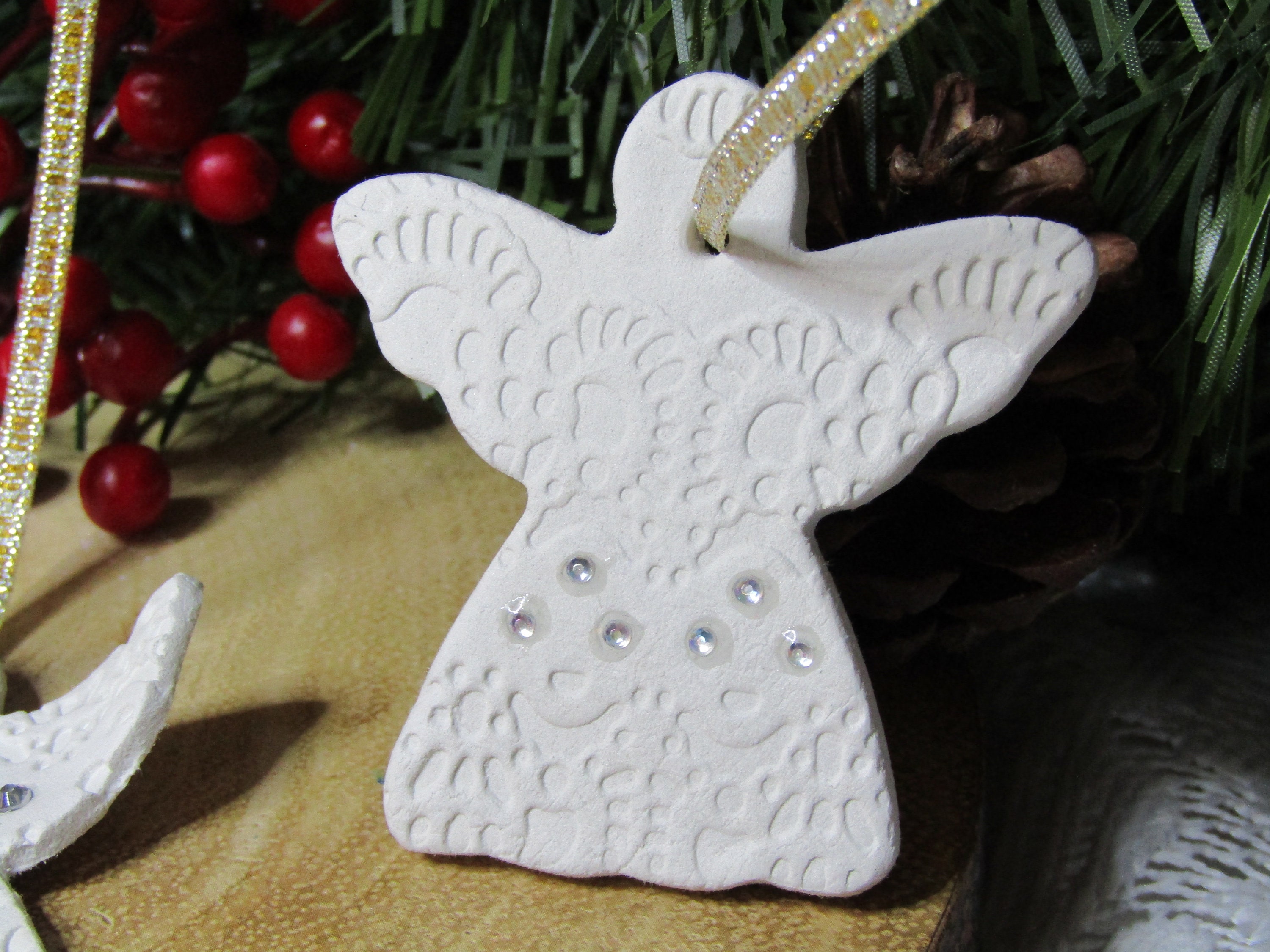 White Christmas Angel Tree Decorations Set of Three Angels / - Etsy UK