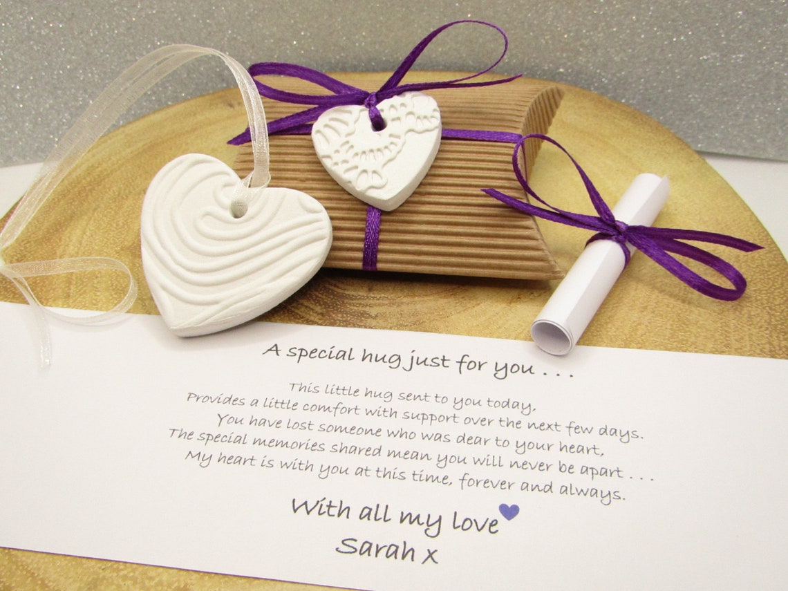 Send a Sympathy HUG by Post Heart Personalised Gift for | Etsy UK