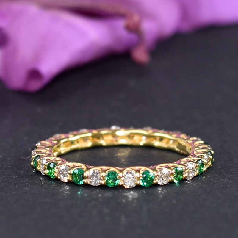 Emerald Eternity Band - Etsy