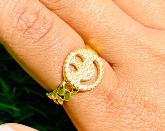 Smiley Link Ring - Etsy