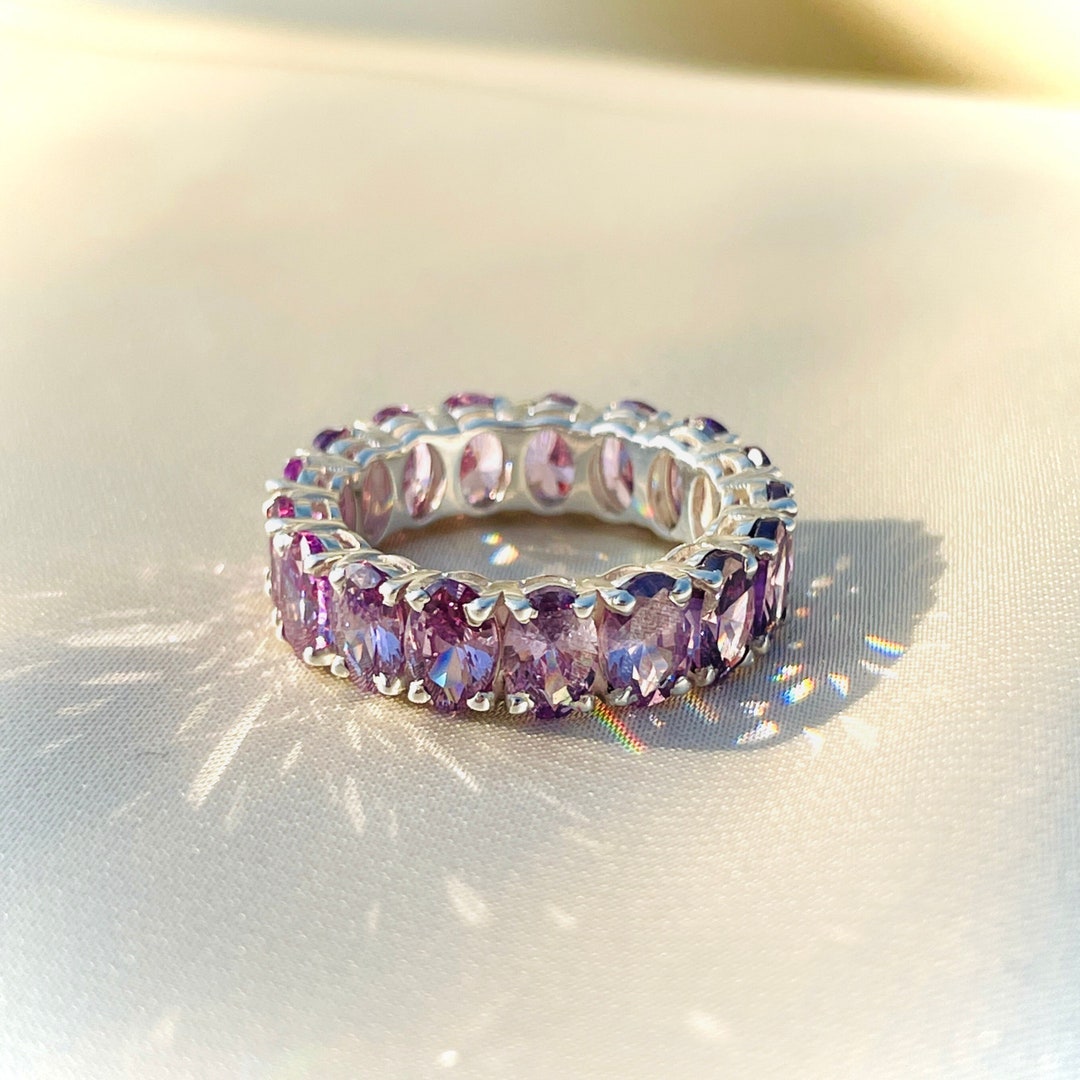 Lavender Sapphire Eternity Ring, Lavender Eternity, Gift Idea, Eternity ...