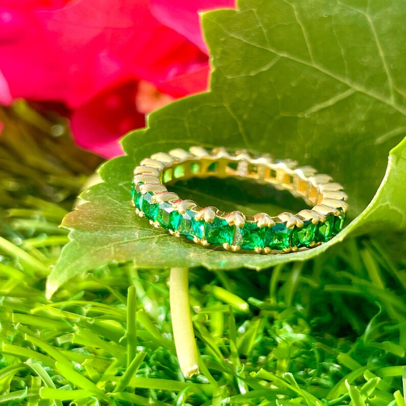 Stacking Emerald Eternity Ring, Eternity Band, Gift Idea, Birthstone ...