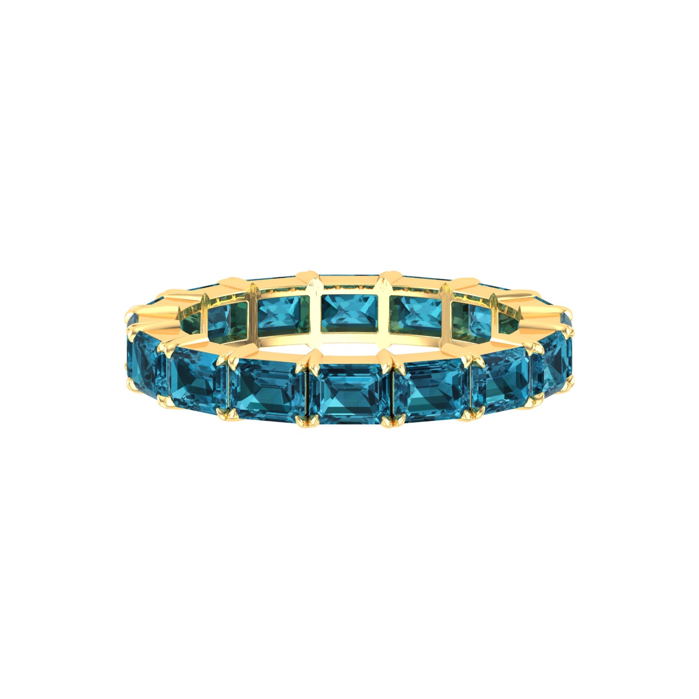Stacking London Blue Topaz Eternity Ring Topaz Gold Ring - Etsy