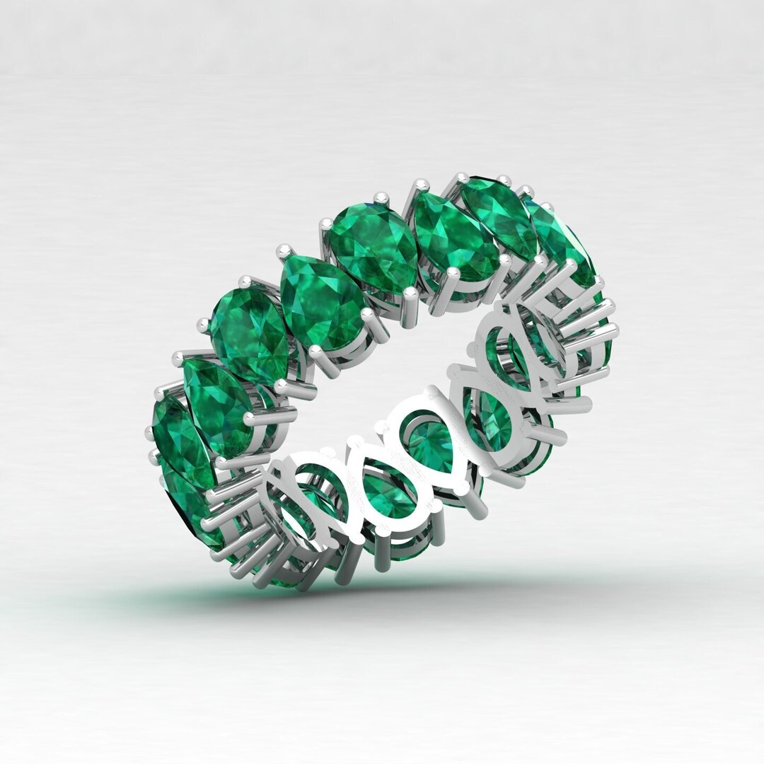 Stacking Emerald Eternity, Stackable Ring, Emerald Eternity Band ...