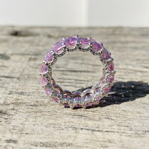 Pink Sapphire Eternity, Pink Eternity Ring, Gift Idea, Birthstone Ring ...