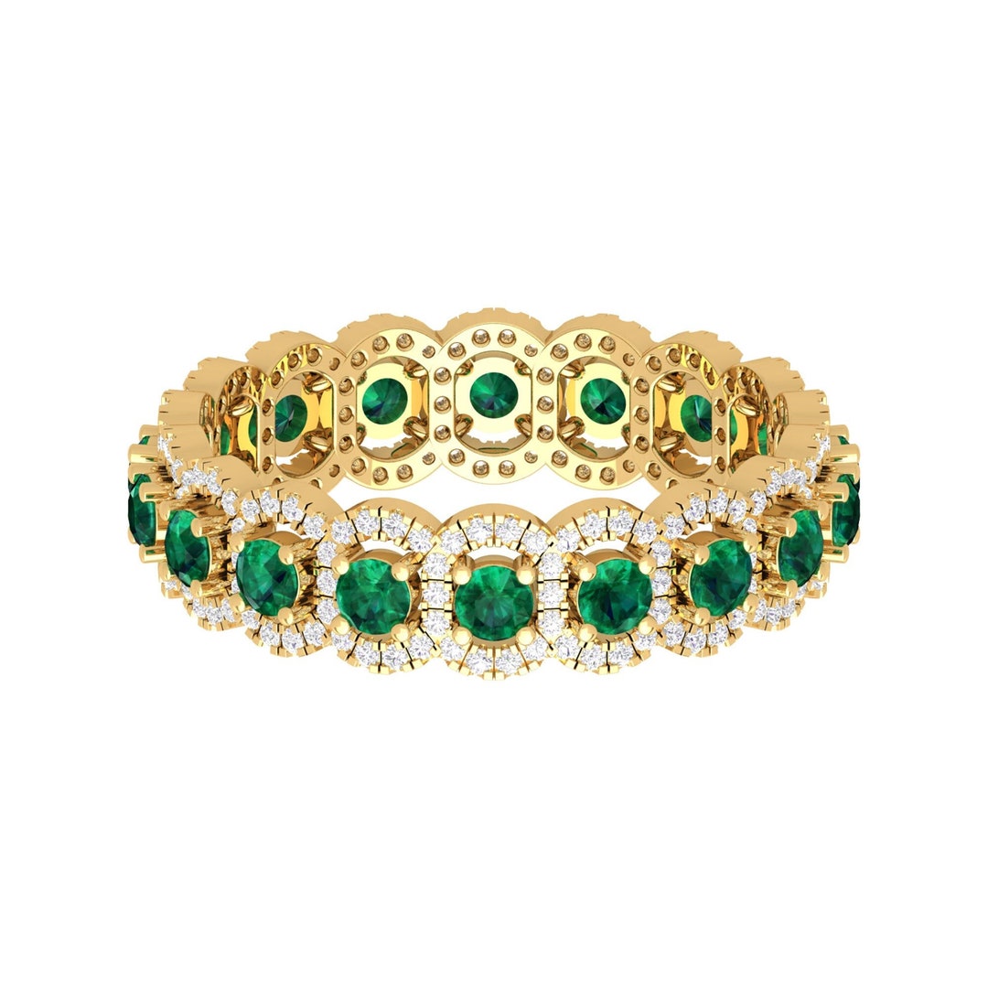 Emerald Eternity Band, Stackable Ring, Emerald Eternity Ring ...