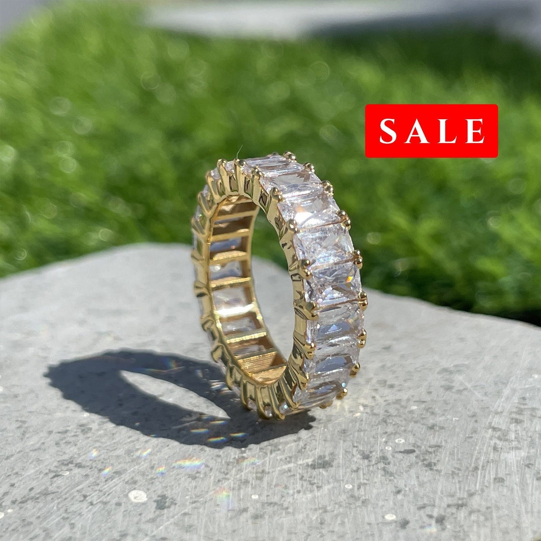 Stacking Diamond Eternity Ring, Baguette Eternity Ring, Stackable Ring ...