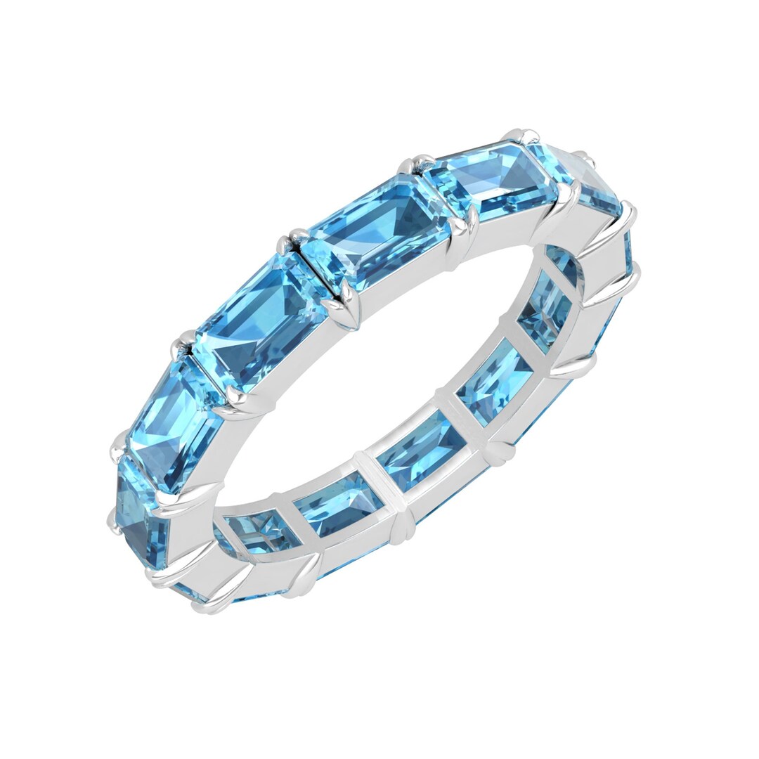 Swiss Blue Topaz Eternity Ring, Topaz Eternity Ring, Swiss Blue ...