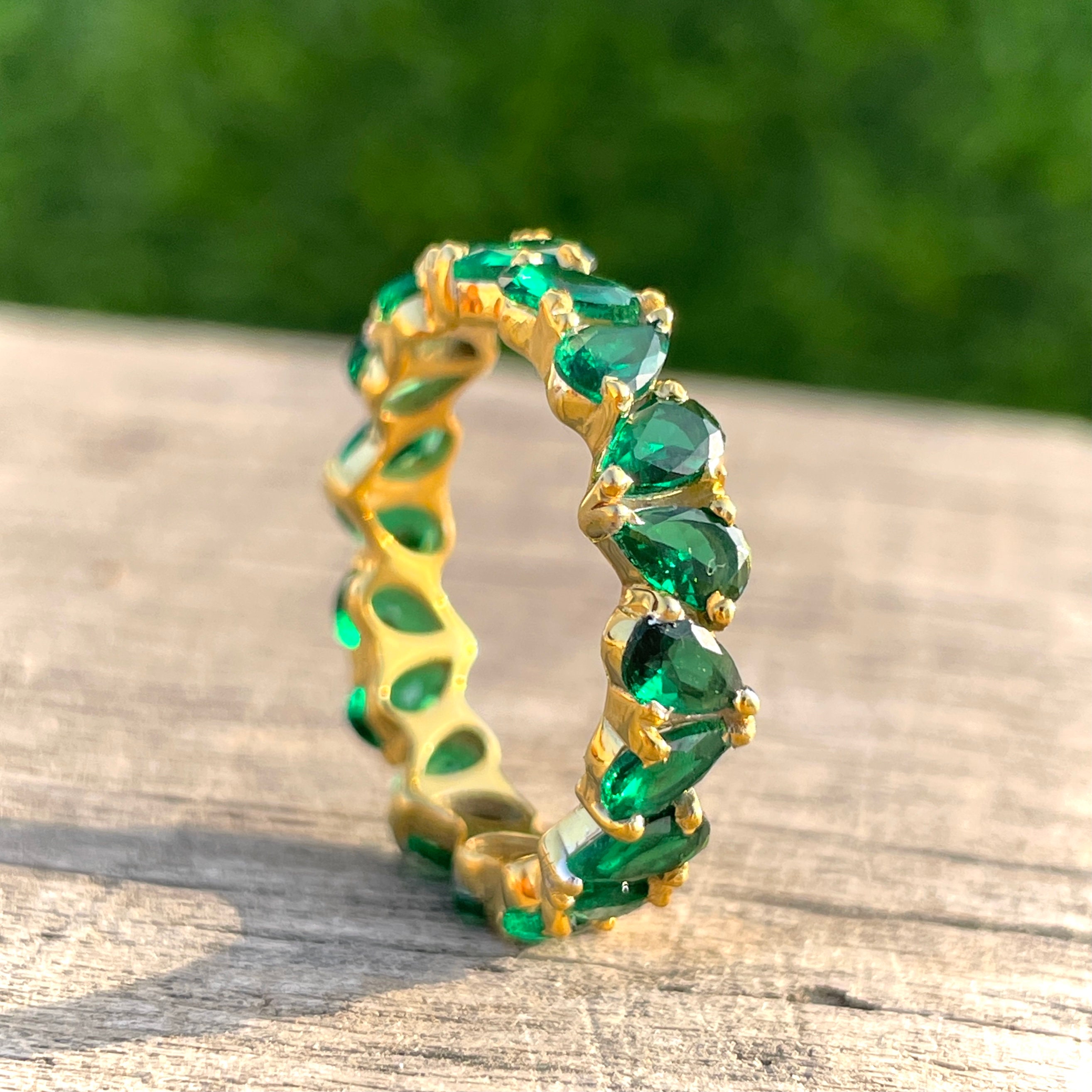 Stacking Emerald Eternity Ring Stacking Ring Dainty Ring - Etsy