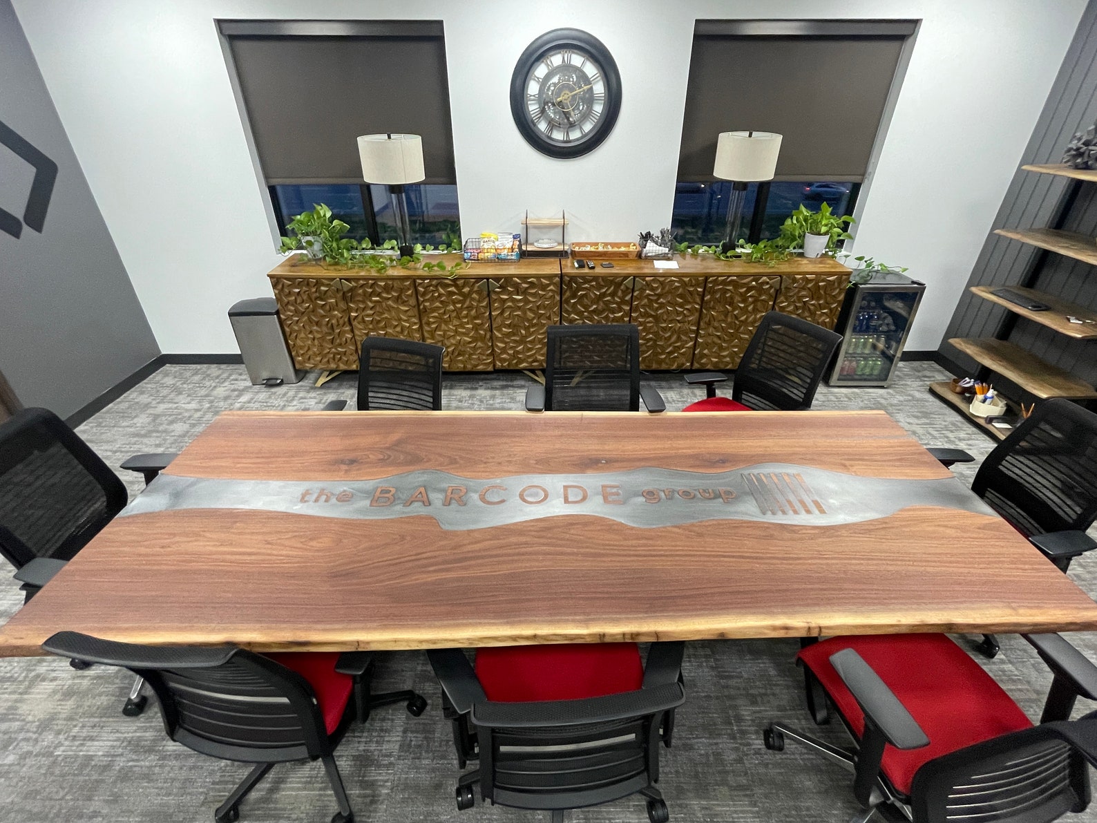 Custom Live Edge Epoxy Conference Table, Personalized Walnut Dining ...