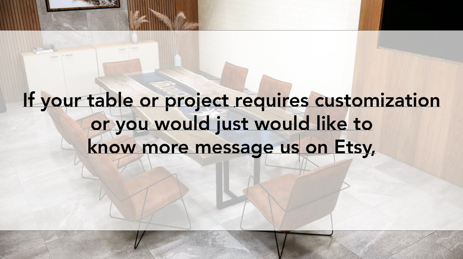 Custom Live Edge Epoxy Conference Table, Personalized Walnut Dining ...