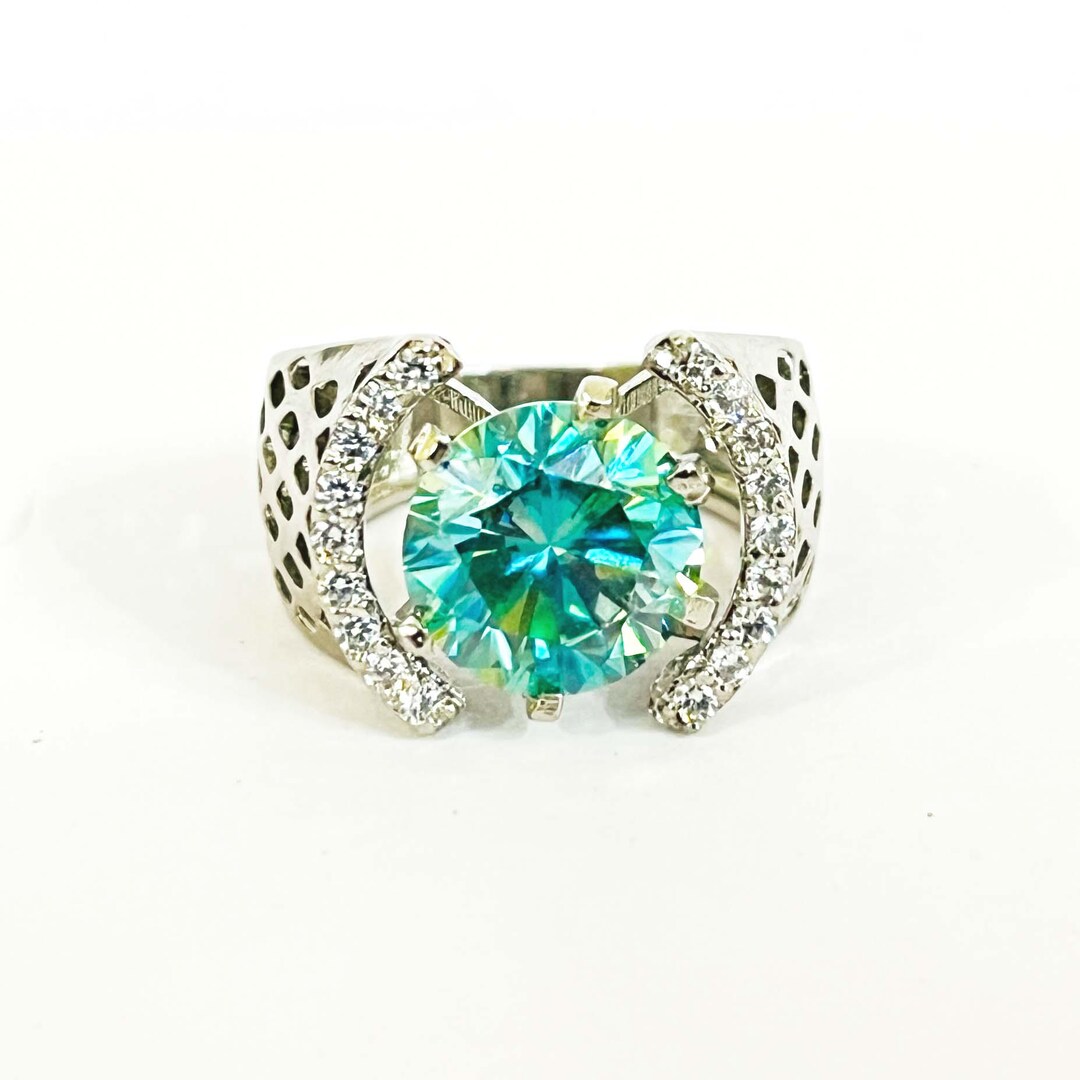 AAA 6 Carat Lab Created Blue Diamond Ring 925 Sterling Silver - Etsy