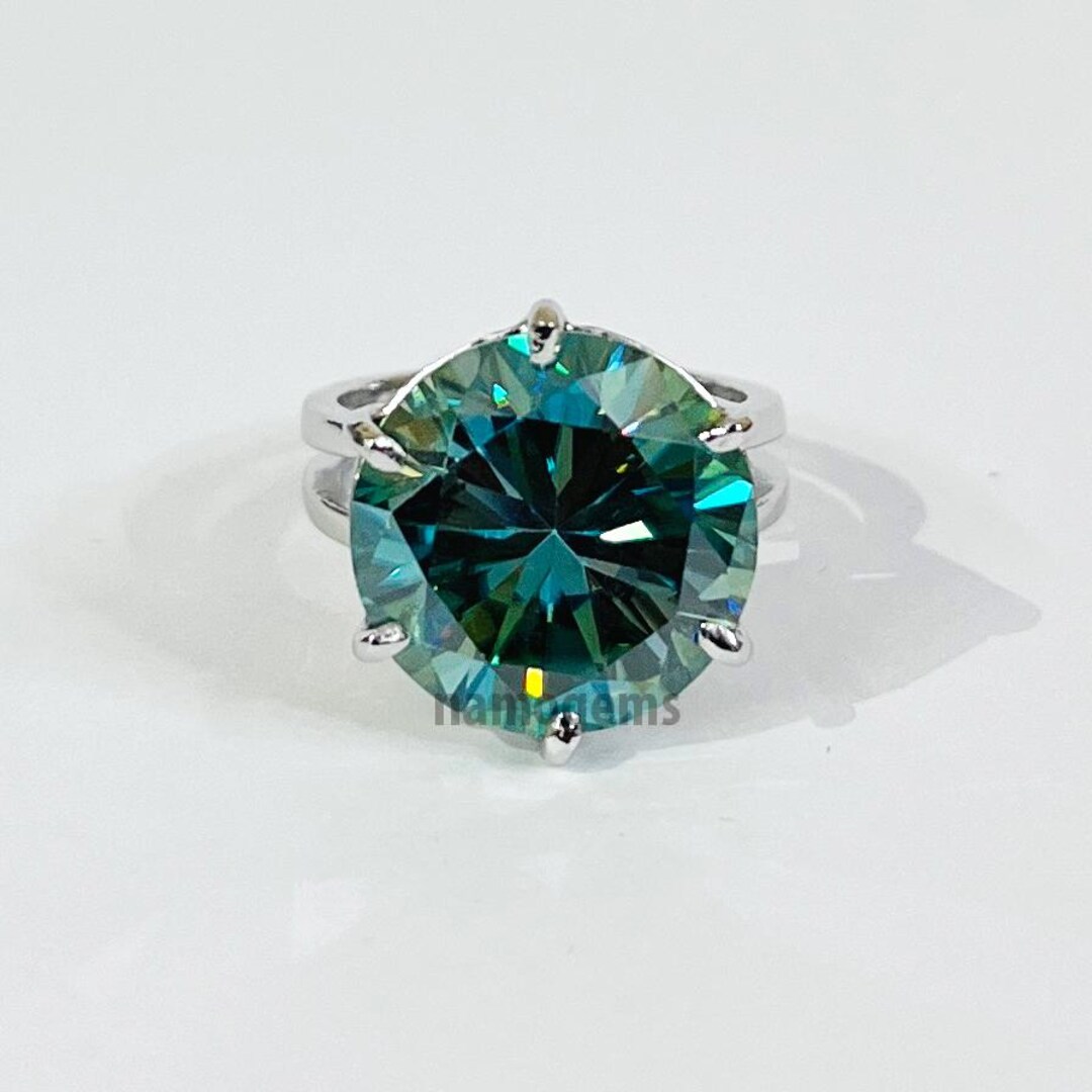 8 Carat Lab Created Blue Diamond Ring With 925 Sterling Silver AAA - Etsy