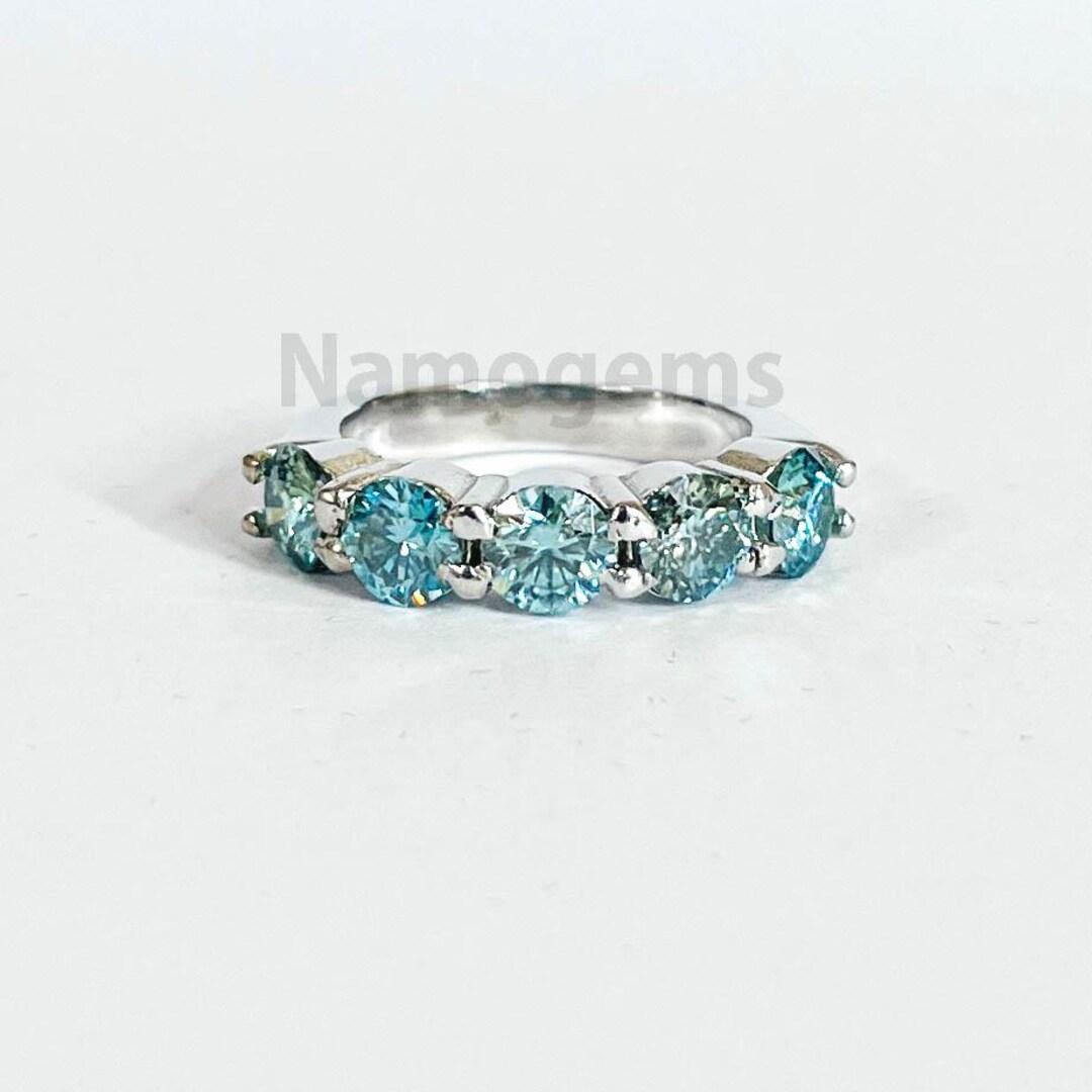 Certified 3.00 Ct Lab Created Blue Diamond Ring 925 Sterling Silver AAA ...
