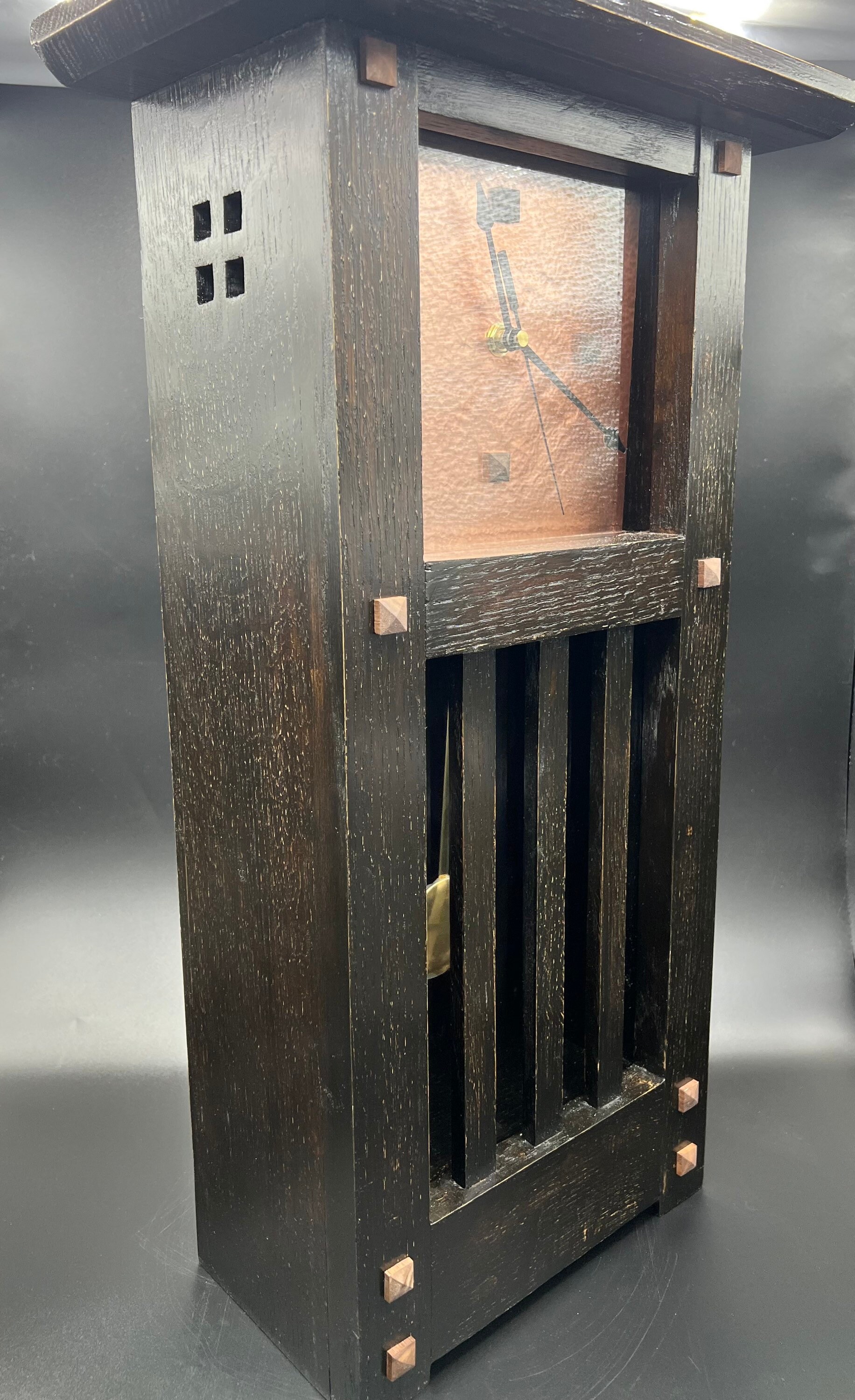 Stained Oak Craftsman Clock - Etsy