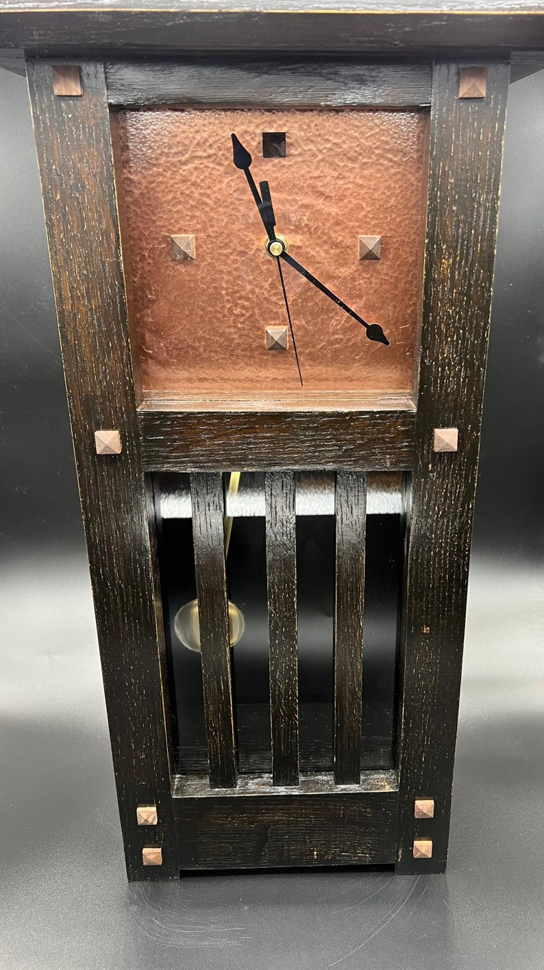 Stained Oak Craftsman Clock - Etsy