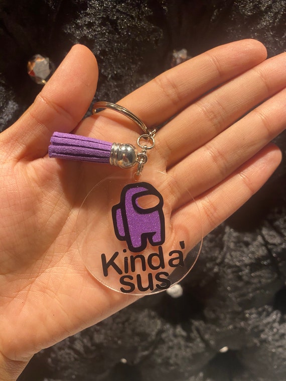 Among us keyring keychain imposter crewmate gift kinda sus | Etsy