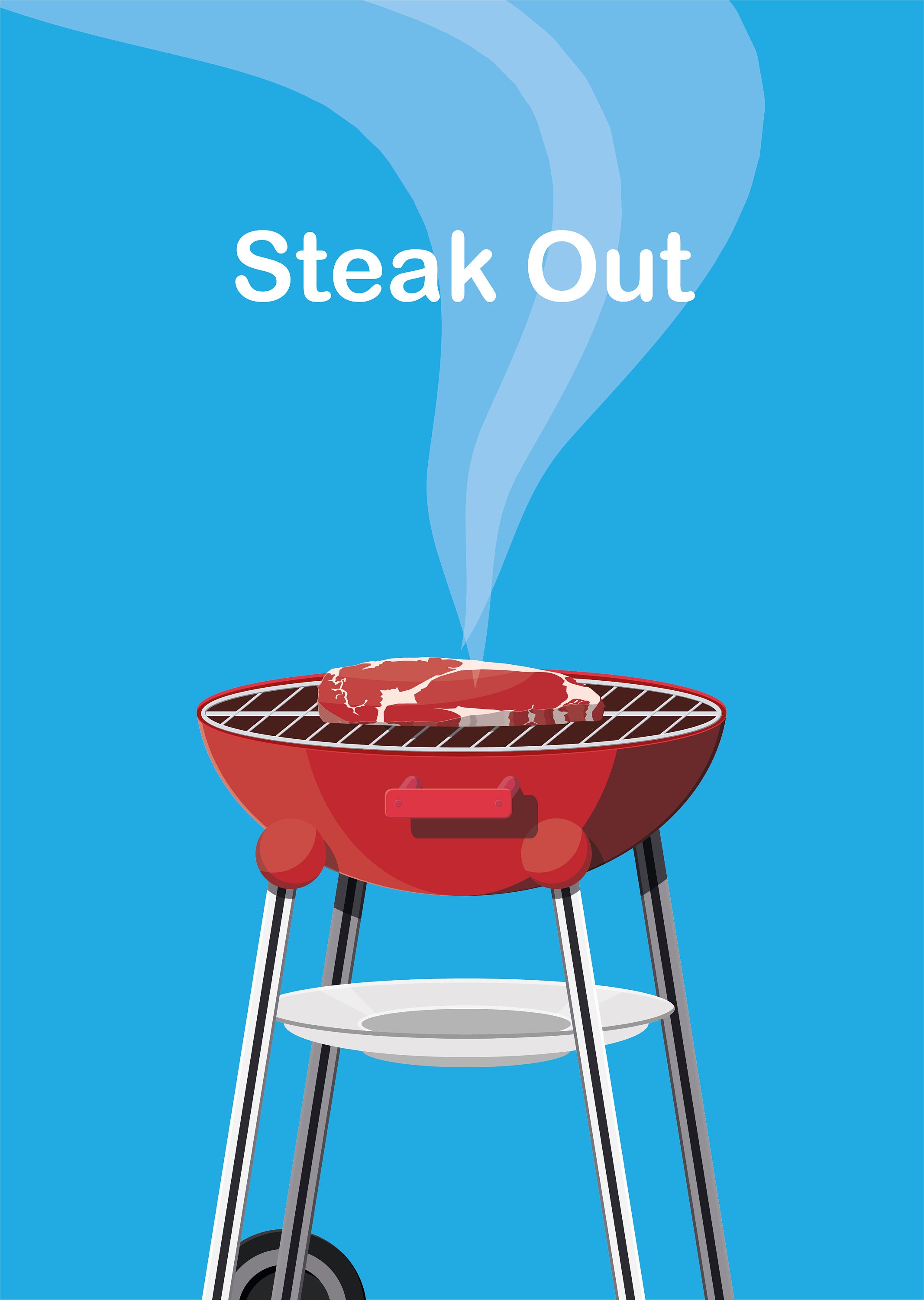 Steak Out A6 Card - Etsy