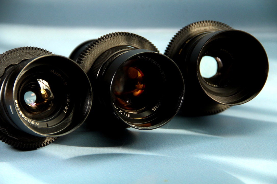 Soviet Lenses Helios 44-2-58mm Mir-1v-37mm Jupiter-37a 135 Mm M42 Sony ...