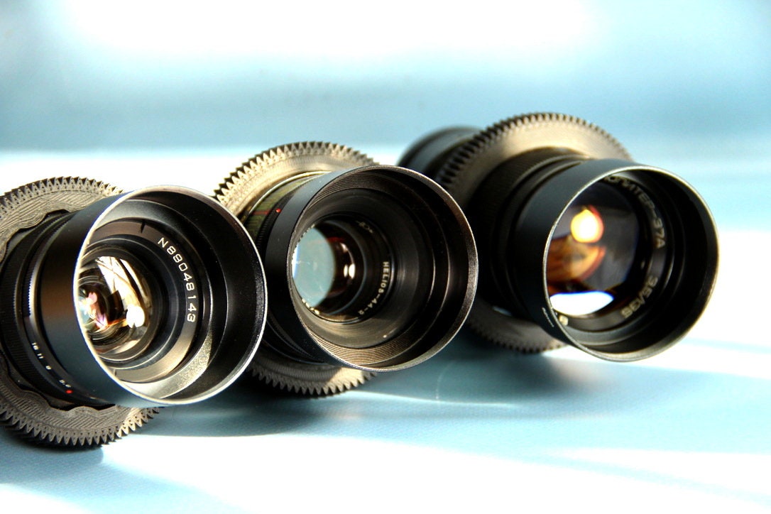 Soviet Lenses Helios 44-2-58mm Mir-1v-37mm Jupiter-37a 135 Mm M42 Sony ...