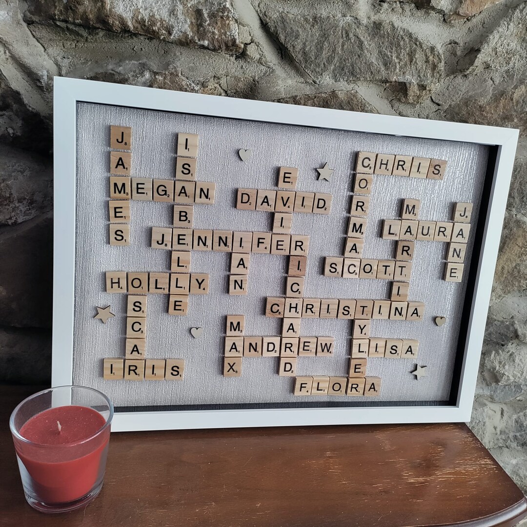 Personalized Family Scrabble Art Frame: A3 Size, Pet Option - Etsy