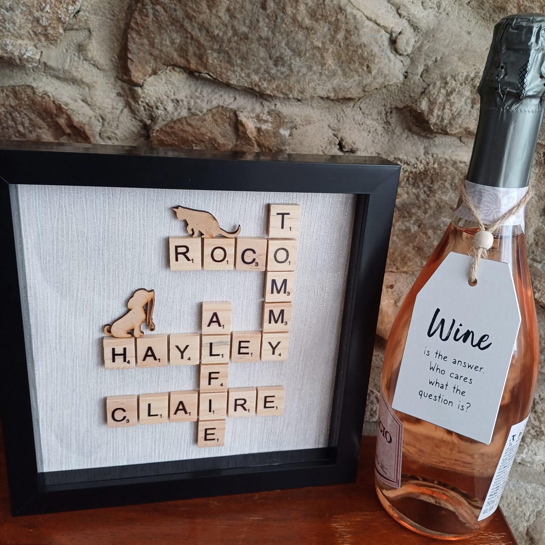 Gift Set Family Scrabble Frame Christmas ,including Pets , Weddings ...