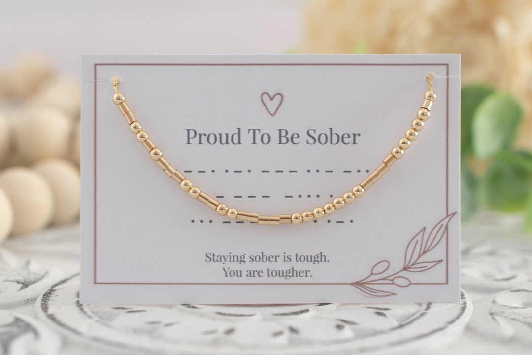 Proud to Be Sober Morse Code Necklace • NA AA OA Recovery Gift • Strong ...