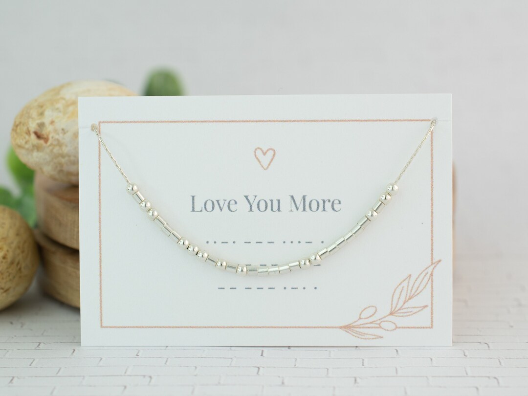 Love You More Morse Code Necklace • Secret Message 143 • Love Necklace ...