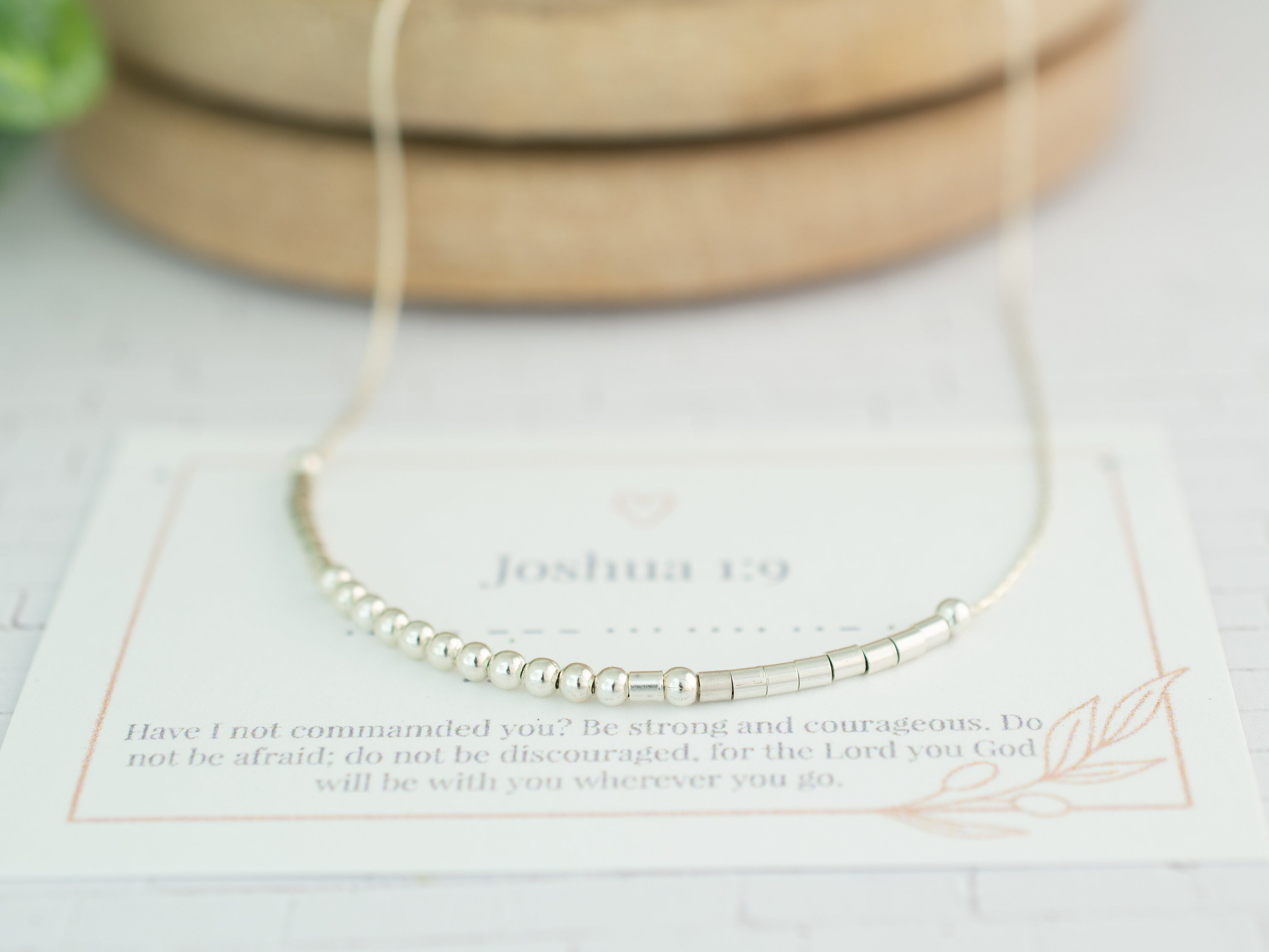 Joshua 1:9 Morse Code Necklace Scripture Jewelry Christian - Etsy