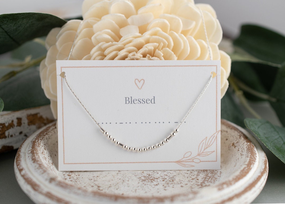 Blessed Morse Code Necklace: Sterling Silver Christian Jewelry - Etsy