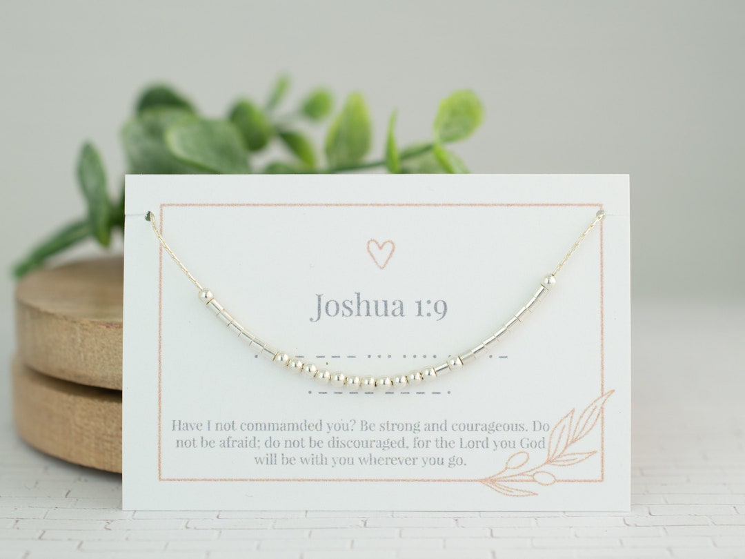 Joshua 1:9 Morse Code Necklace • Scripture Jewelry • Christian Jewelry ...