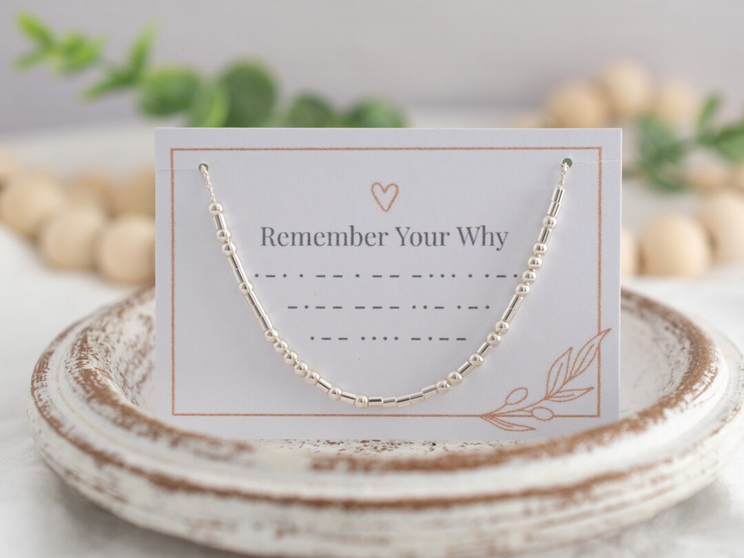 Remember Your Why Morse Code Necklace: Sterling Silver or Gold Filled ...