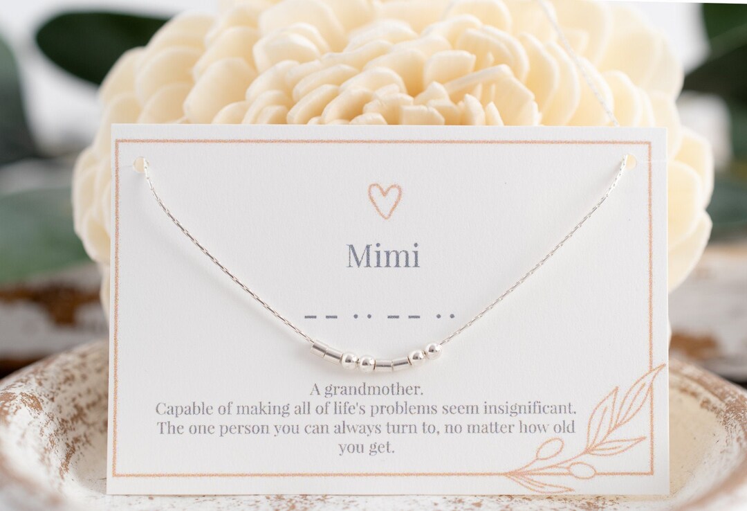 Mimi Morse Code Necklace: Sterling Silver Grandma Gift - Etsy
