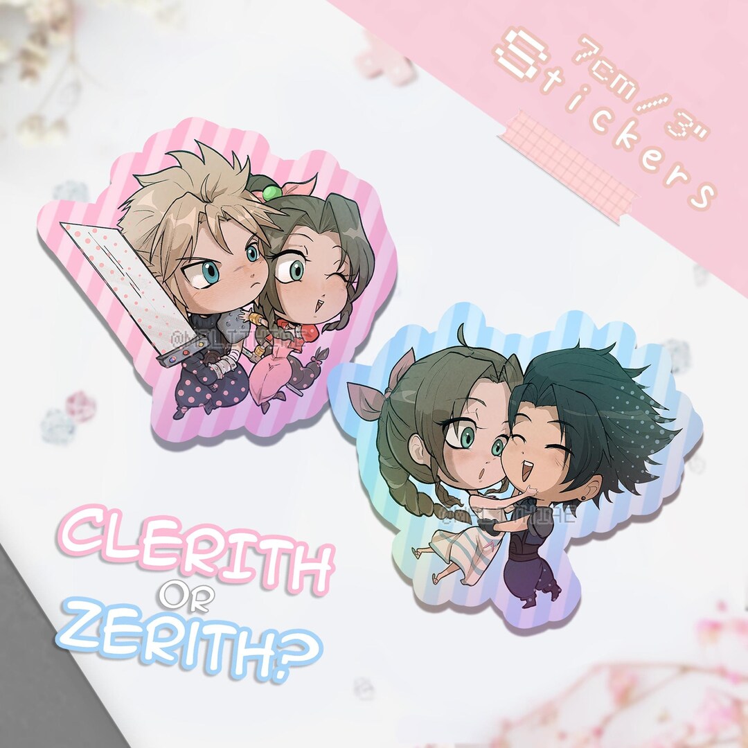 Holo Sticker / Final Fantasy Vii / Cloud Aerith Zack clerith and Zerith ...