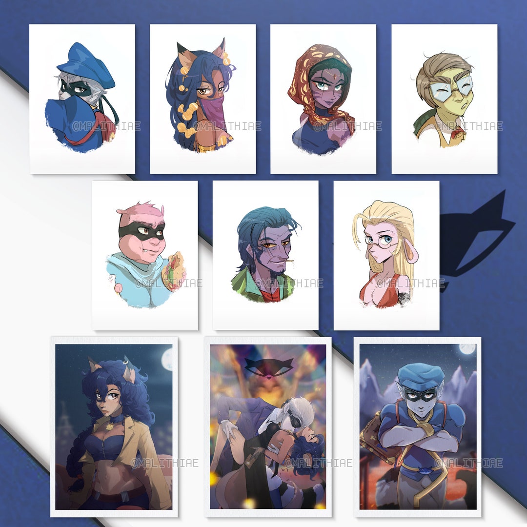 Sly Cooper Games / Character Portraits / A5 & A6 Collectible Art Print ...