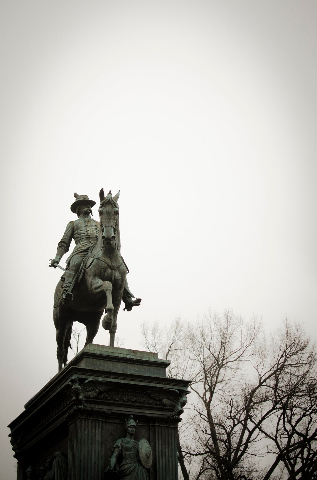 Logan Circle Statue on Ready-to-hang Canvas or Framed Photo Print ...