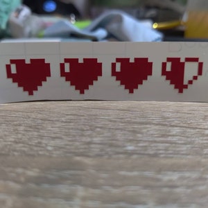 Standard Colors: Video Game/legend of Zelda 8-bit Hearts Decal - Etsy