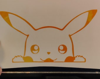 Paper Pikachu Surprise Middle Finger Peeking Vinyl Decal Stickers Anime ...