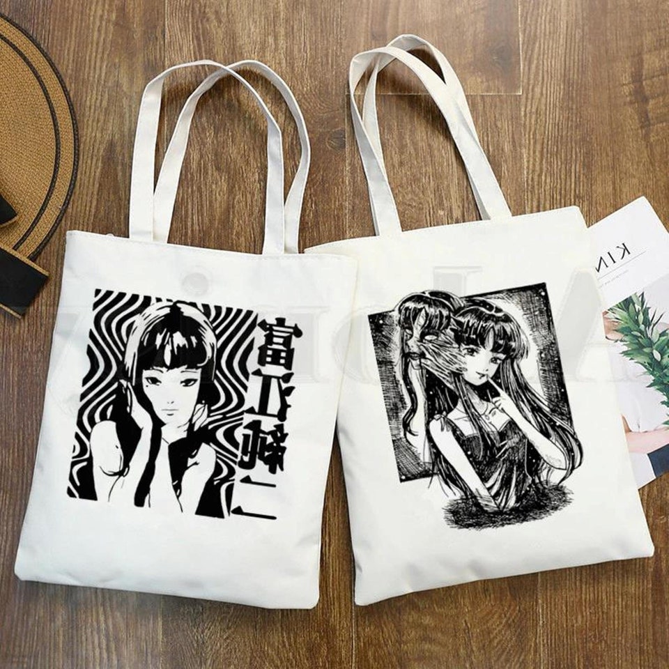 Anime Tomie Tote Bags, Anime Junji Ito Canvas Tote Bags, Reusable Carry ...