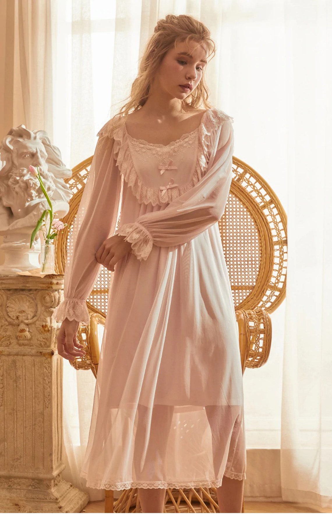 Vintage Victorian Women Long Sleeve Pajamas Long Victorian | Etsy