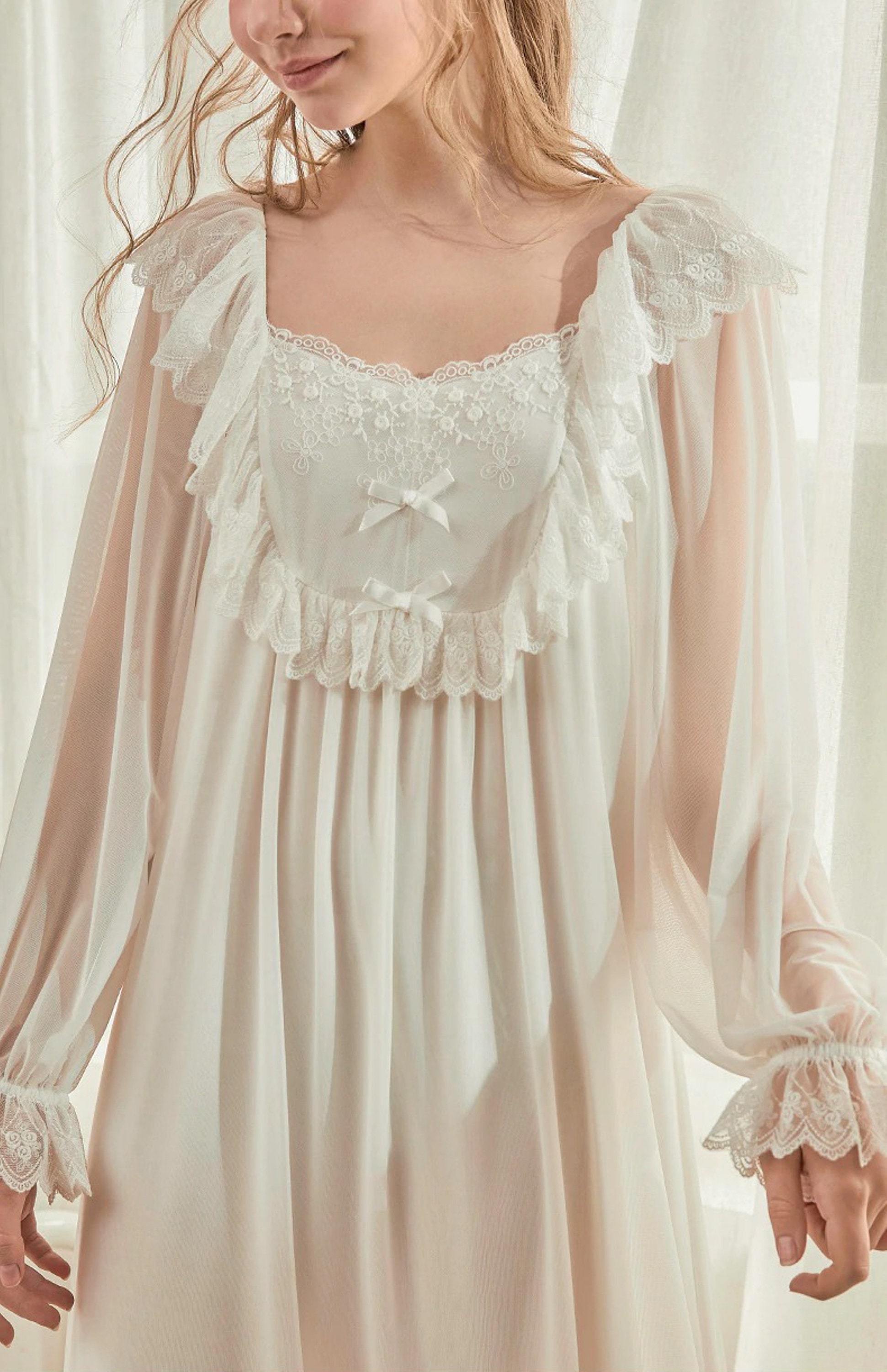 Vintage Victorian Women Long Sleeve Pajamas Long Victorian | Etsy