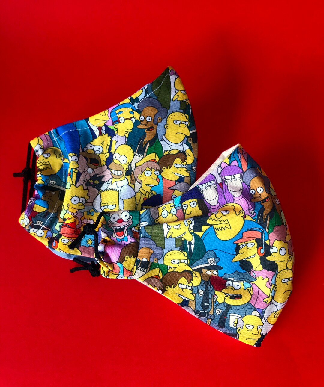 The Simpsons Face Mask: Springfield Print, 100% Cotton, Australian Made ...