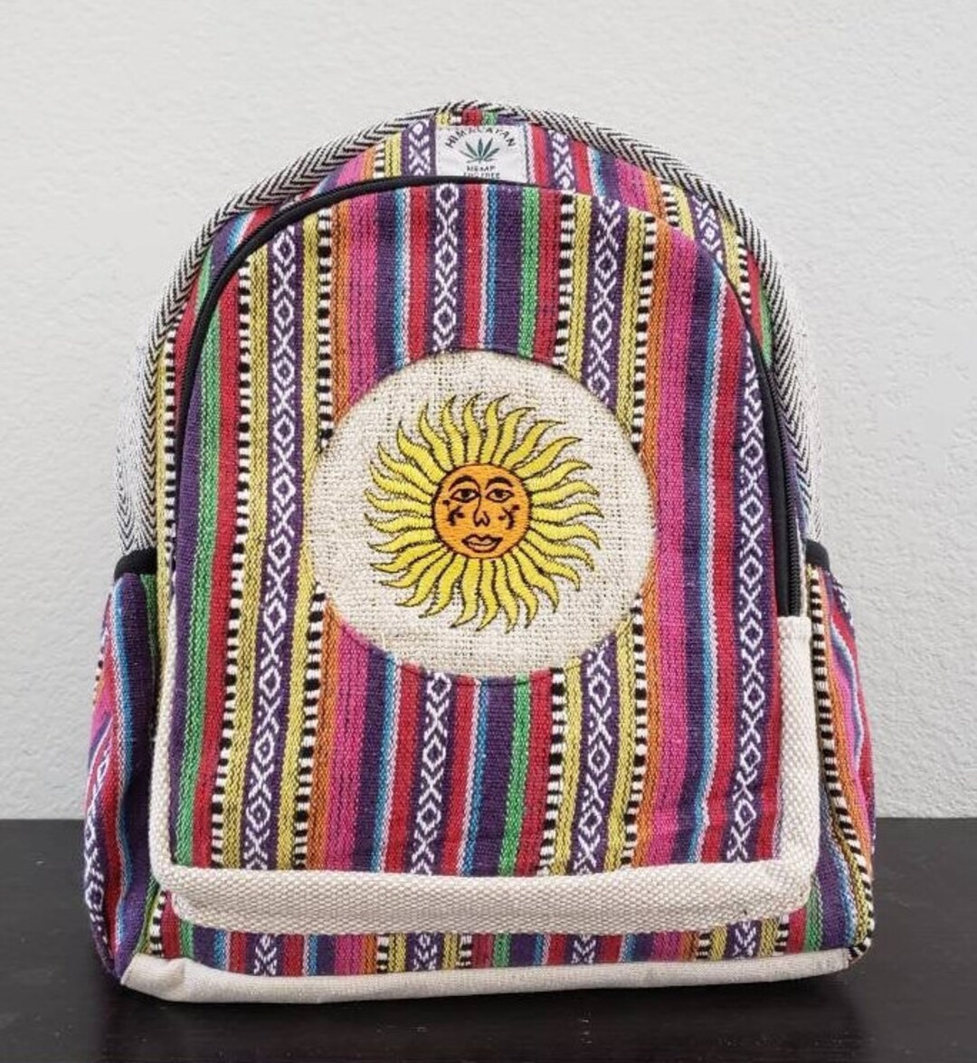 Namaste Colorful Sun Embroidery Natural Unisex Handmade Organic Eco ...