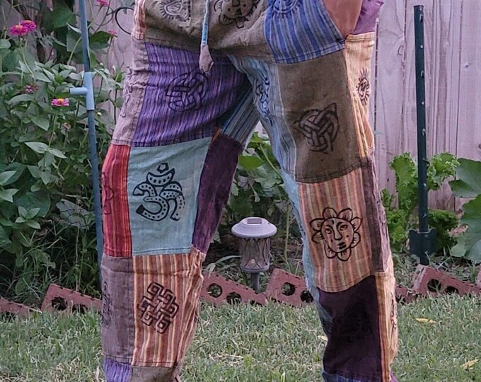 30" Waist, 90s Vintage Artisan Denim Upcycled Patchwork Jeans Ripped ...