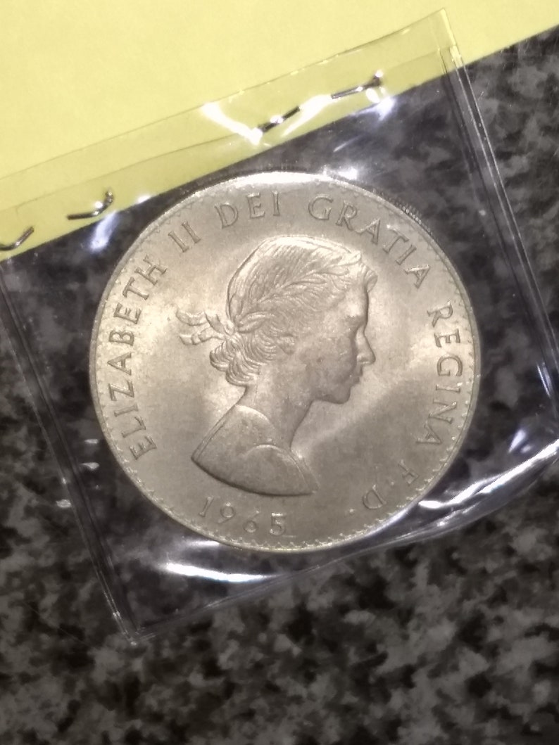 1965 Churchill Coin elizabeth II D Dei Gratia Regina F.D. in - Etsy