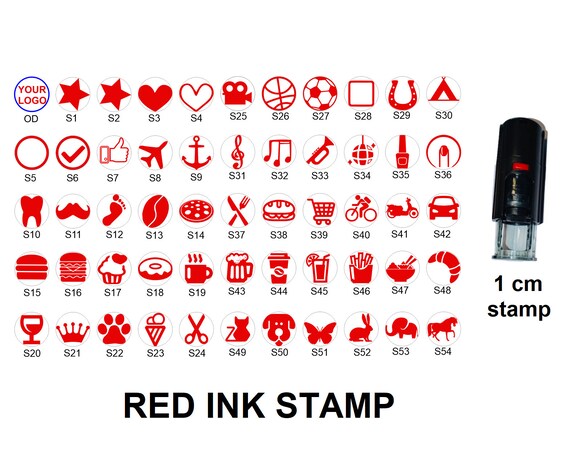 Red Ink Custom Loyalty Card Stamp Small Logo Stamp or - Etsy