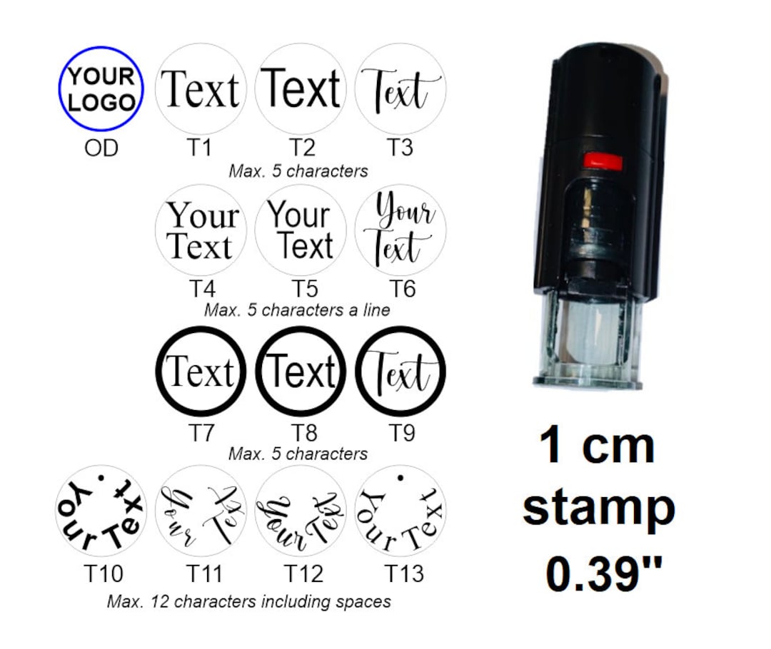 Custom Loyalty Card Text Stamp, Small Logo Stamp or Custom Stamp or ...