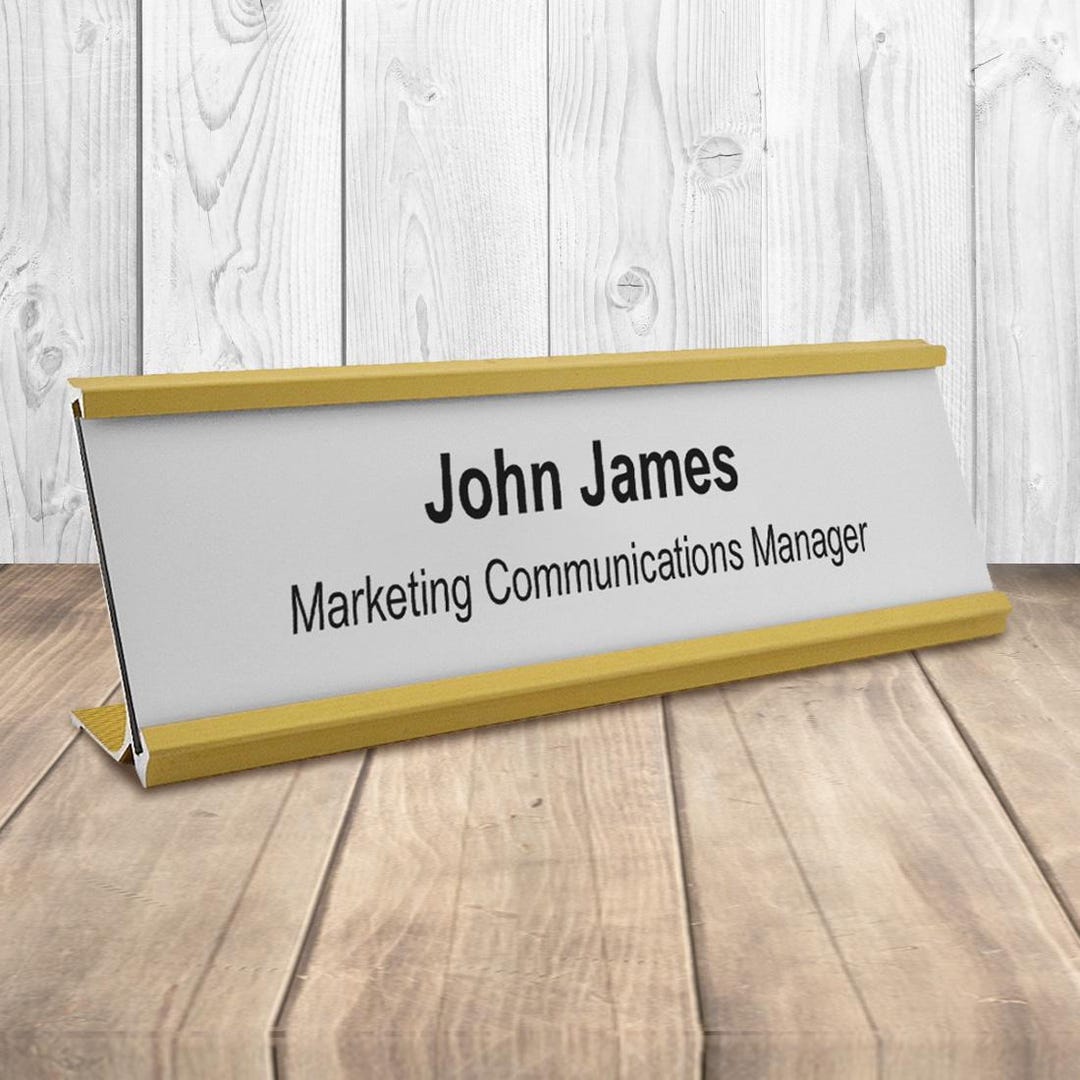 Personalized Desk Name Plate | Personalized Desk Sign in Gold | Office ...