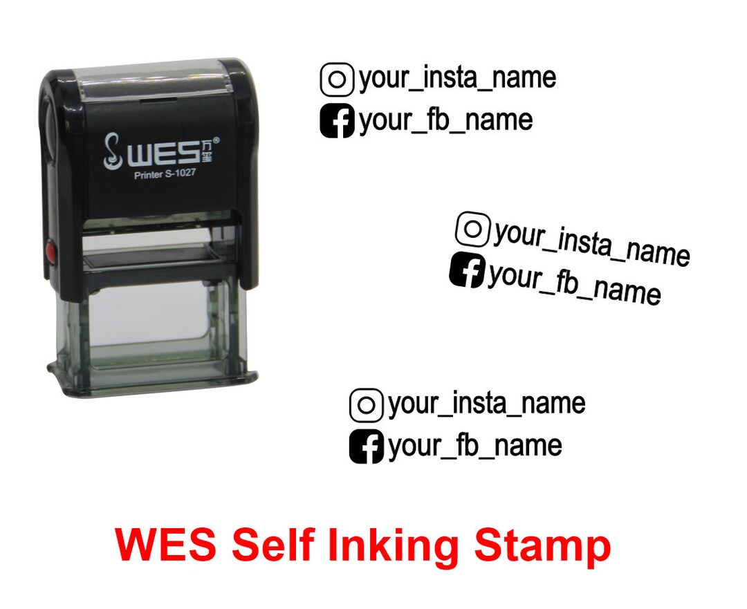 Custom Self Inking Instagram & Facebook Stamp - Etsy