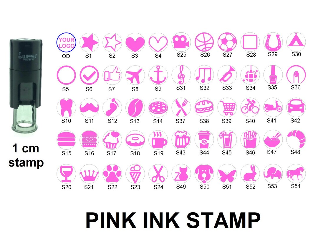 Pink Ink - Custom Loyalty Card Stamp, Small Logo Stamp or Custom Stamp ...